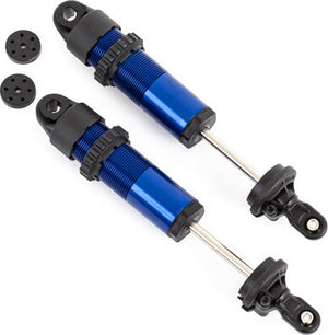 Shocks, GT-Maxx®, long, aluminum (blue-anodized) (fully assembled w/o